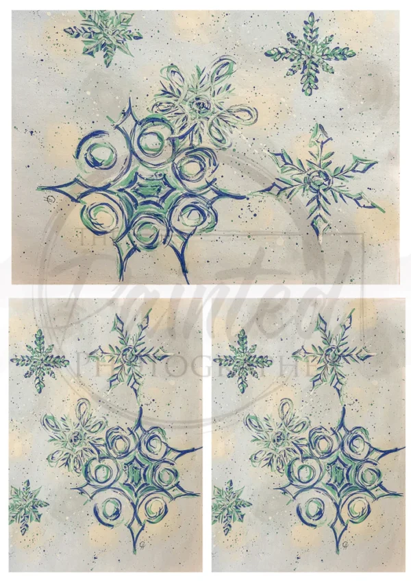 Snowflake Background Rice (Decoupage) Paper - DaisyHillDesigns.com
